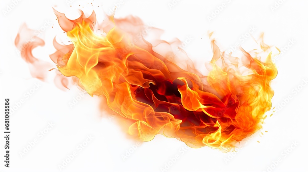 Translucent fire flames and sparks with horizontal repetition on ...