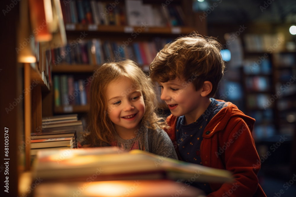 Whispers of Wisdom Kids Embracing the Joys of Reading in a Bookshop ...