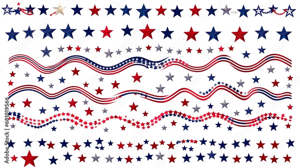 Independence Day United States stars and dividers. USA flag ...