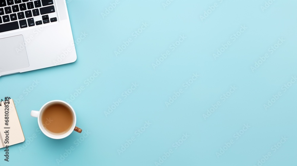 pastel blue minimalist office desk table. For a desk and workspace ...