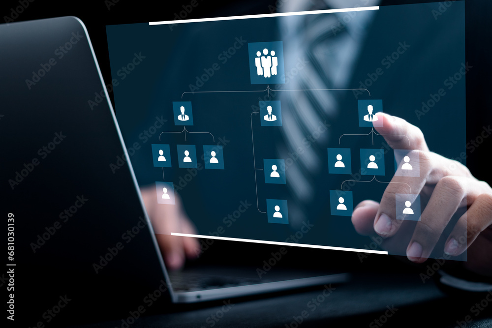 Business workflow process management. businessman touch workflow ... Business workflow process management. businessman touch workflow ...