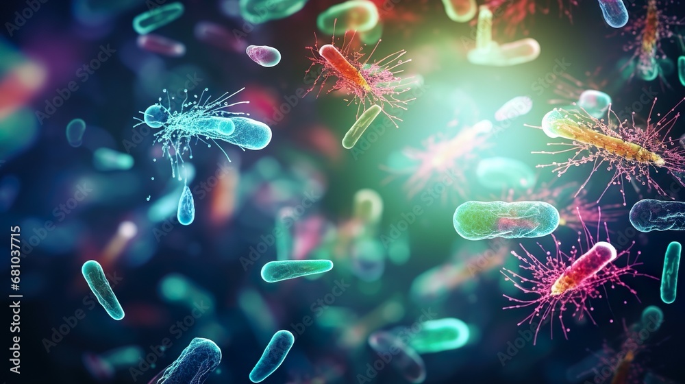 Viruses, germs and bacteria, microorganism types. Illness or disease ...