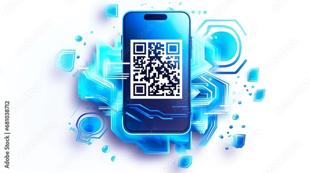 QR code sample for smartphone scanning isolated on white background ...