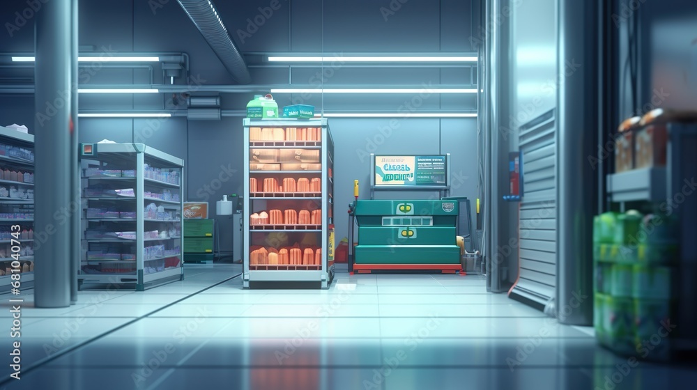 Refrigerator room : Factory style cold room ice Fresh food immersion ...