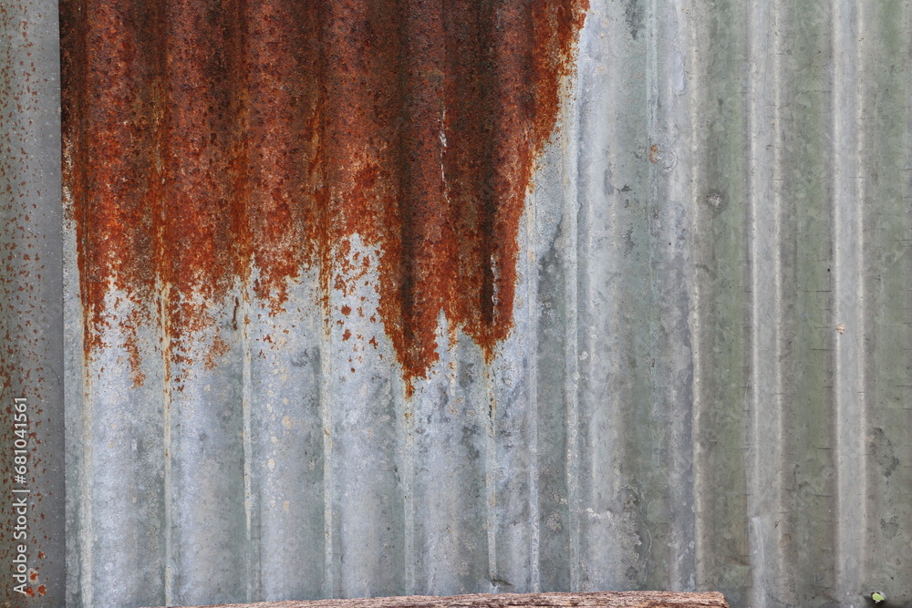 Artistic of old and rusty zinc sheet wall. Vintage style metal sheet ...