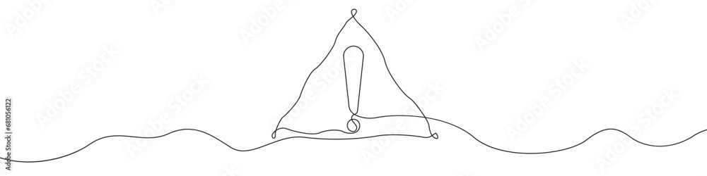 Dangerous sign line continuous drawing vector. One line dangerous sign ...