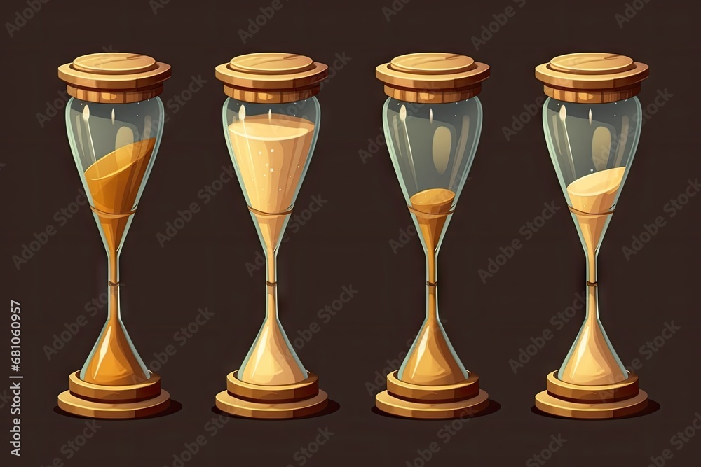 Simple Hourglass Collection, Sand Clocks for Sprite Sheet Animation ...