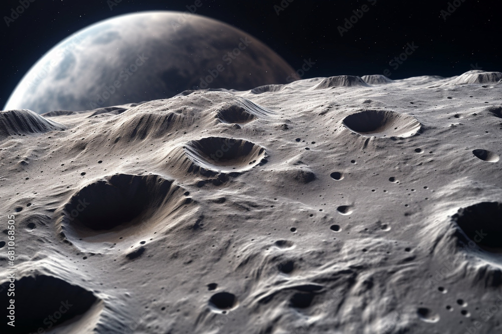 Foto de artistic representation of the moon's surface as seen from ...