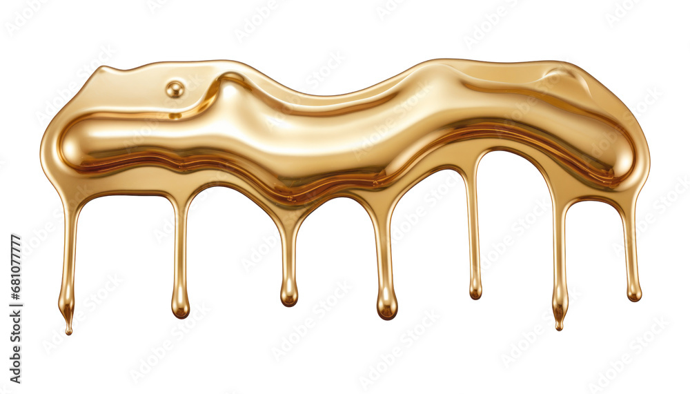 melted gold dripping isolated on transparent background cutout Stock ...