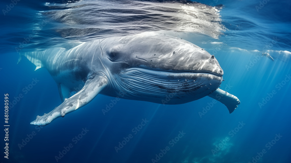 Whale's Eye View: A unique perspective of a whale swimming beneath the ...
