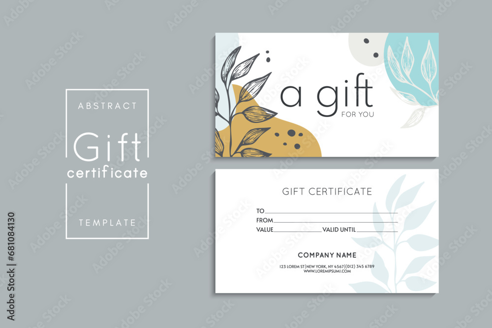 Set of colorful gift cards template. Modern style vector illustration ...