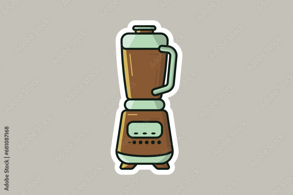 Kitchen Blender with Glass Container Sticker vector illustration. Home ...
