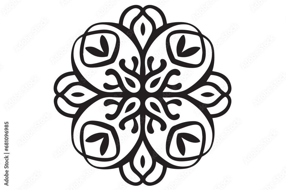 Winter Snowflake, Snow Design of Ice Crystal, Template for plotter ...