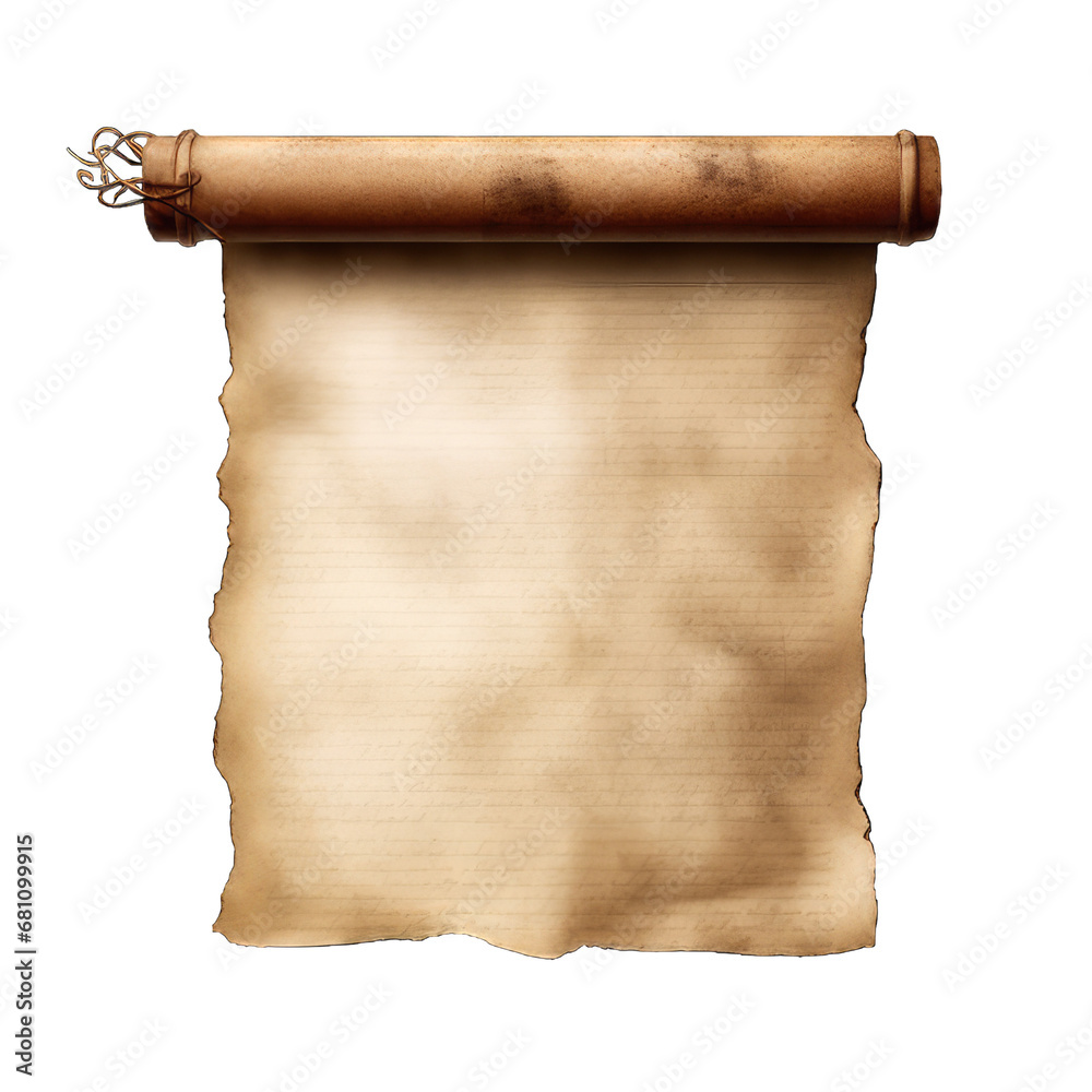 Hand drawn watercolor old paper isolated on transparent background ...