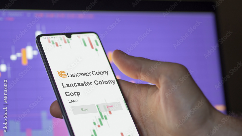 November 20th 2023. The logo of Lancaster Colony Corp on a giant white ...