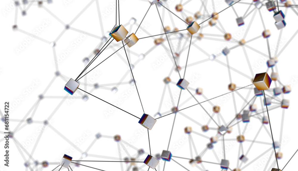 Gene lines and nodes, biological gene structure, 3d rendering. Stock ...