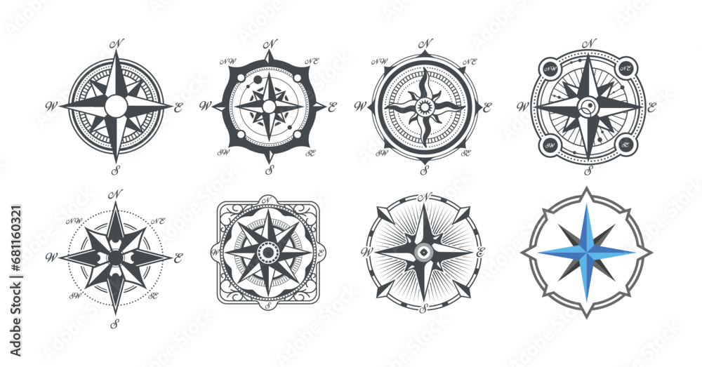 compass for ships, precise direction of the seas rivers and oceans ...