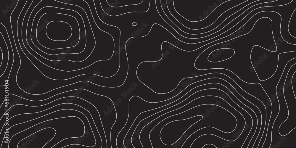 Abstract background of the topographic contours map with geographic ...