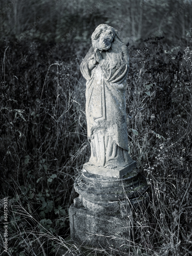 Photo sculpture of praying saint on tombstone in dramatic style, sergejson | Posters, tableaux ...