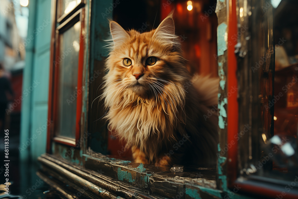 Cat Looking Out the Window, Observing the World Beyond with Inquisitive ...