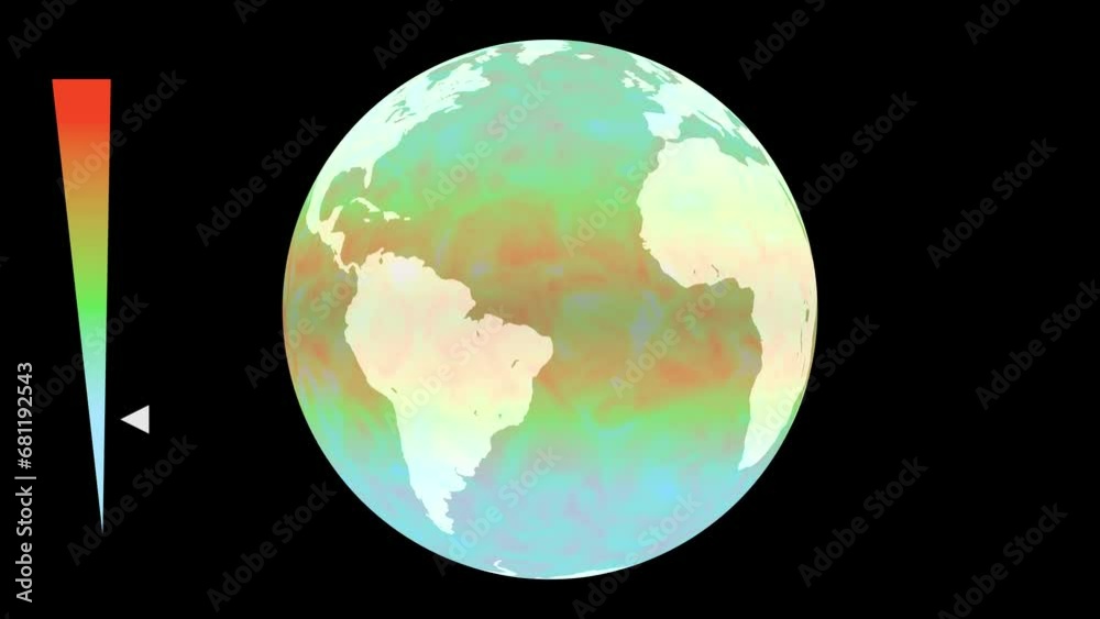 global warming planet heat map 3d animation. Can be used to represent ...