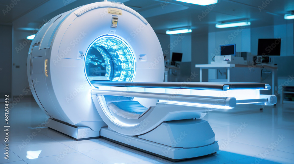 Advanced mri or ct scan medical diagnosis machine at hospital lab ...