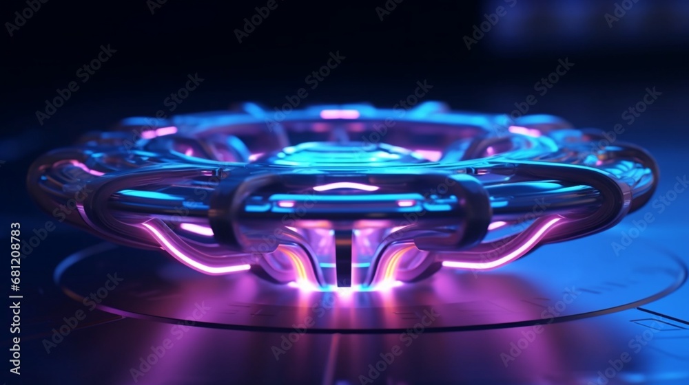 Sci-fi neon light that look like an alien interface Ai generated art ...