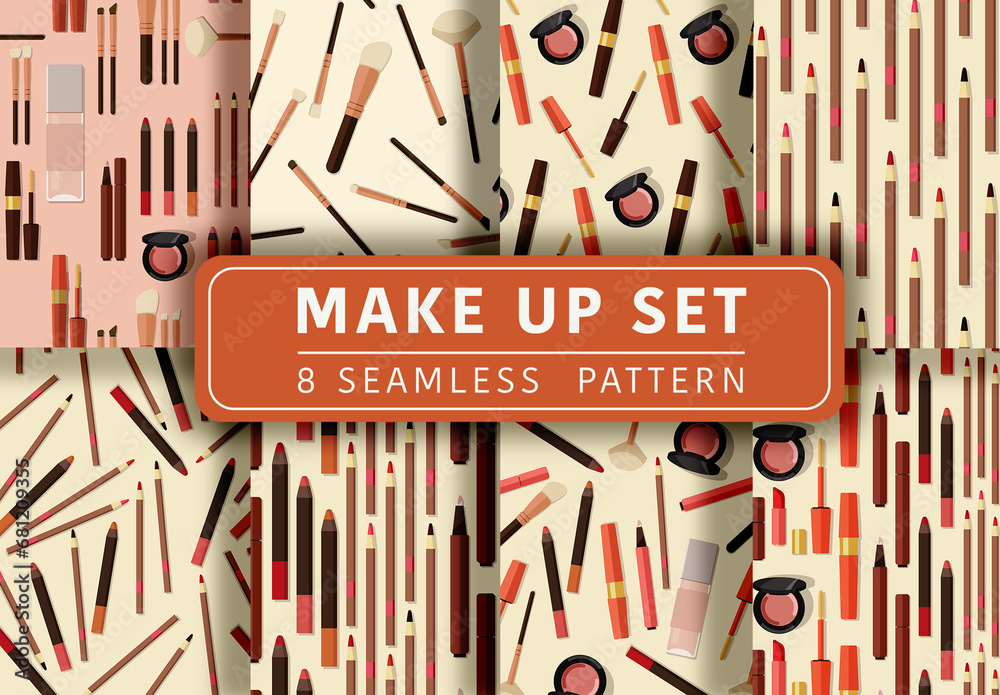 Mockup of 8 customizable repeatable retro patterns Stock Template ...