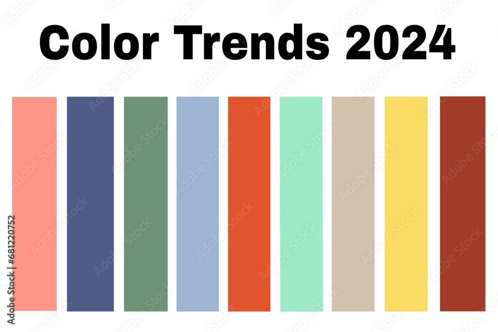 Colors 2024 , popular color trends , color palette: marlin, chambray ...