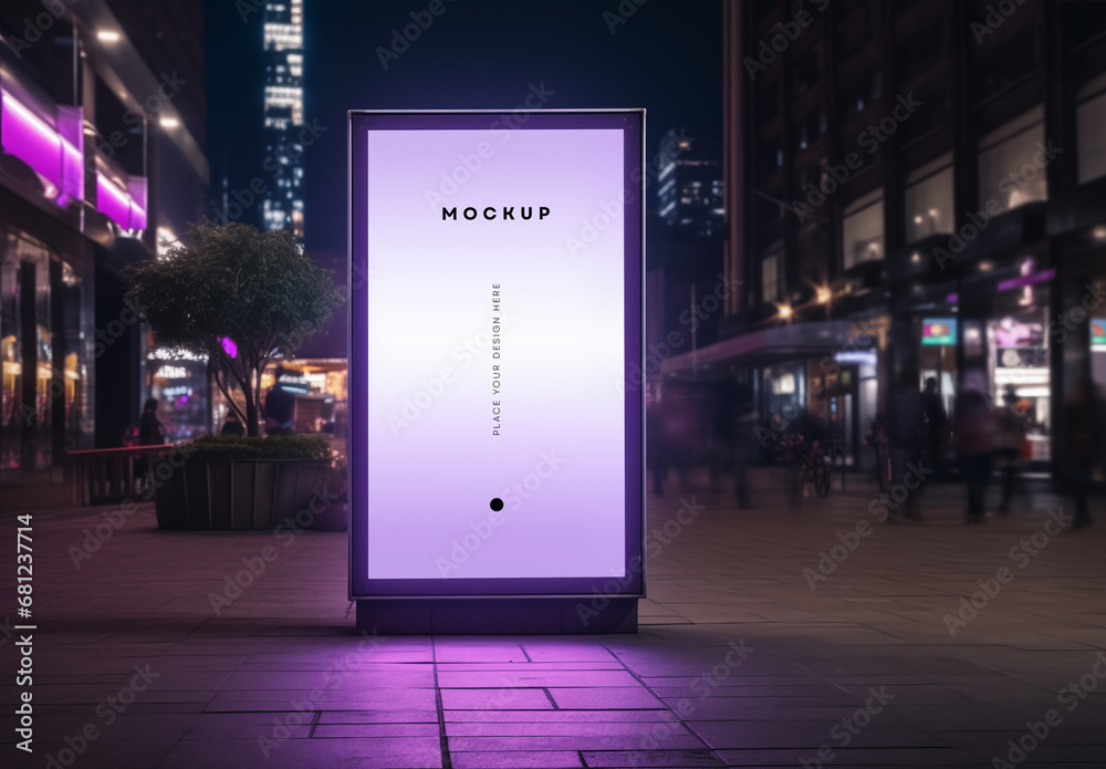 Citylight Poster Advertising Billboard Mockup Generated with AI Stock ...
