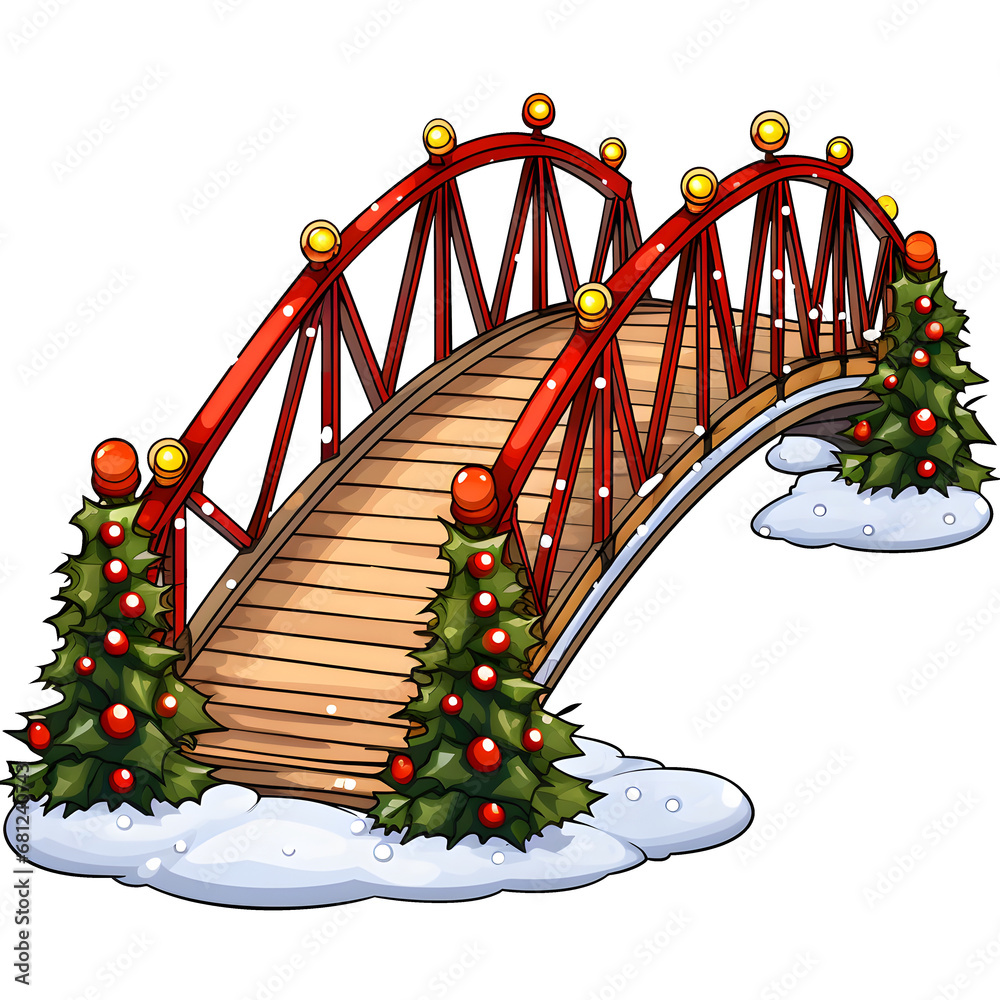 clipart of Christmas bridge, christmas clipart, x-mas, holiday ...