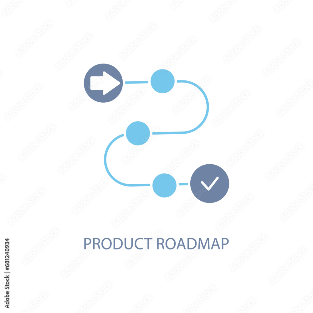Product roadmap concept line icon. Simple element illustration. Product ...