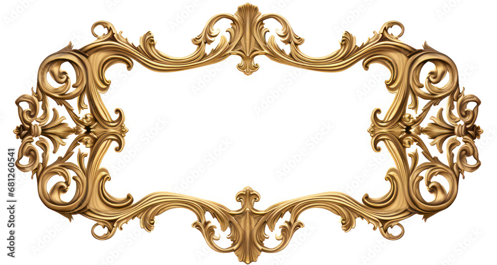 Rectangular gold royal frame border with a medieval aesthetic, enhanced ...