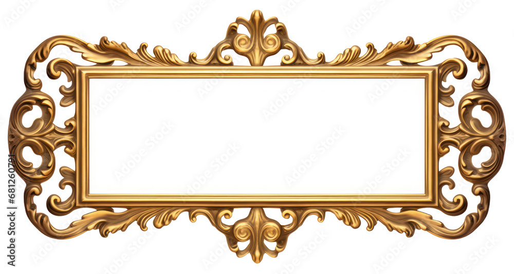 Rectangular frame gold royal border with a medieval touch, adorned with ...