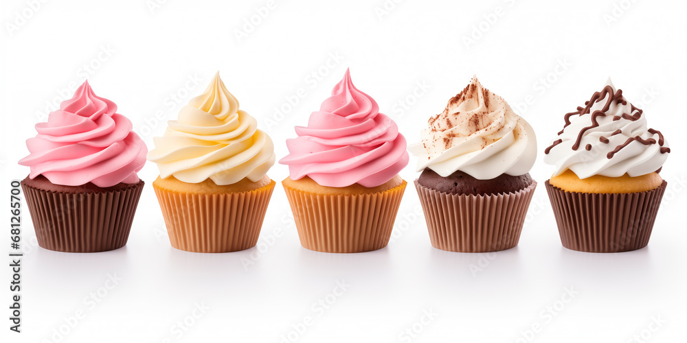 Cupcake muffin with icing frosting on transparent background cutout ...