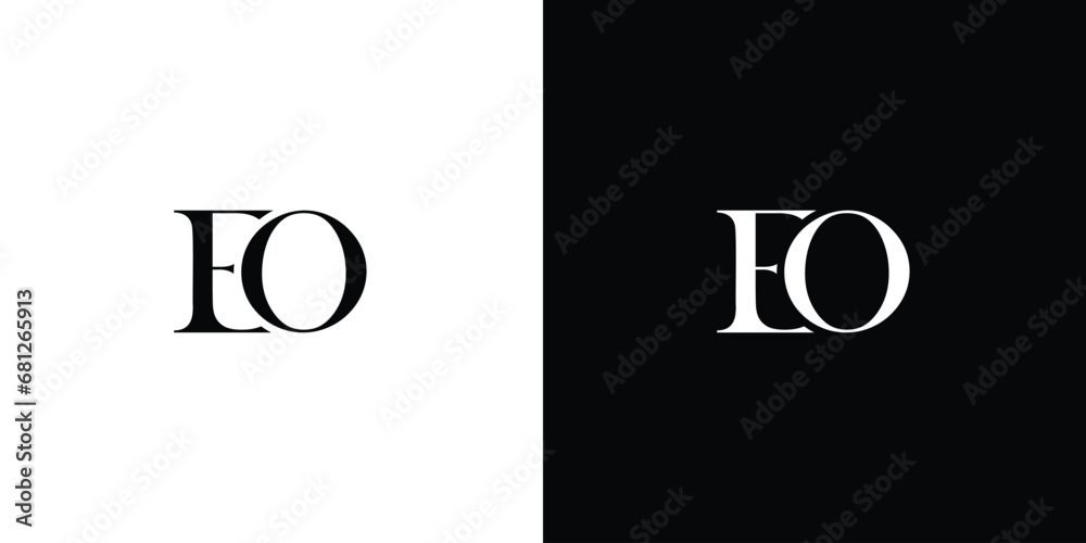 Abstract EO or OE Letter Icon Vector Logo with Serif Font and ...