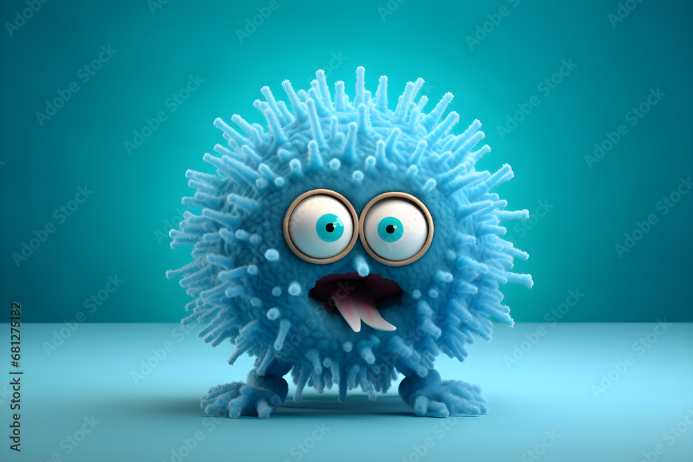 Friendly Blue Monster with Googly Eyes and a Playful Tongue. Stock ...