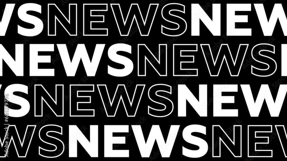 Horizontal animated 4K video on transparent background. News ...