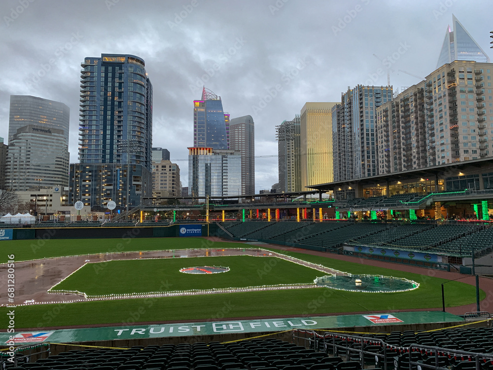 Charlotte winter wonderland at Truist Field Stock Photo | Adobe Stock