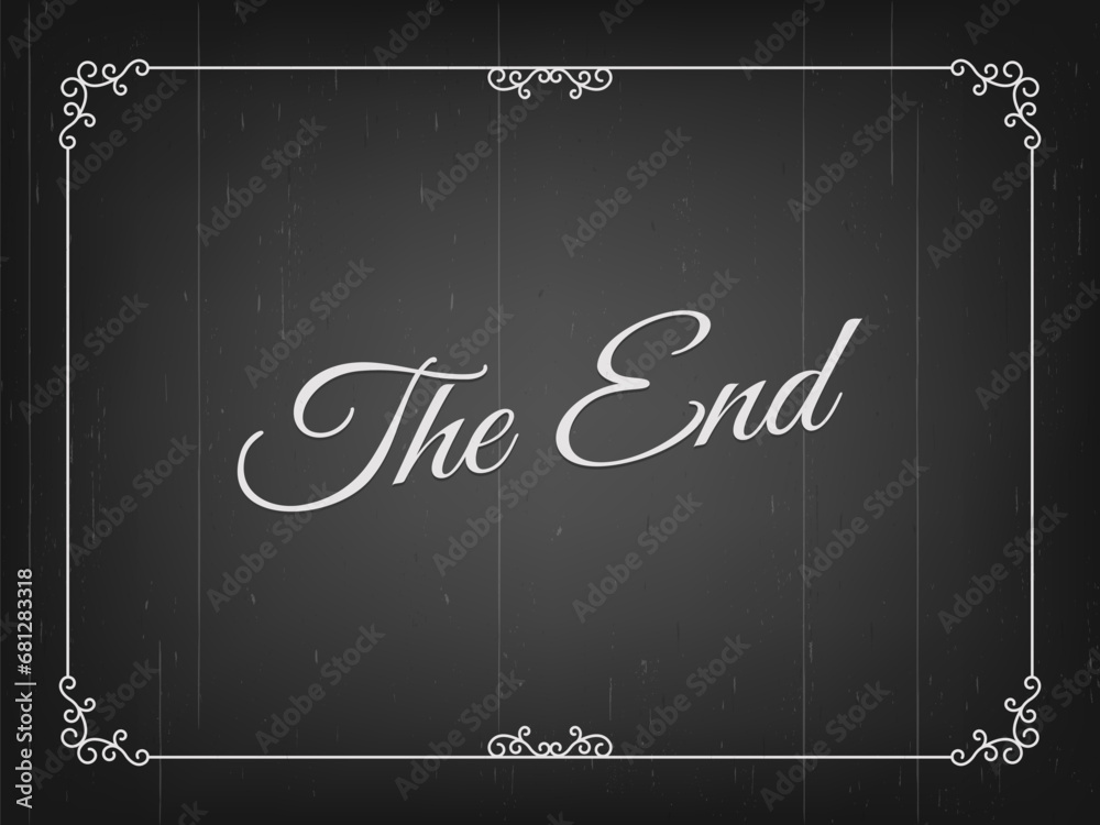 Silent movie cinema film end screen. Cinematography studio antique ...