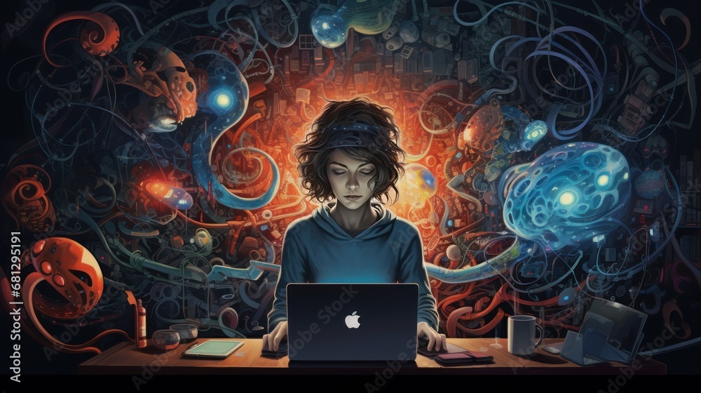 human hacker expert background wallpaper AI generated image Stock ...