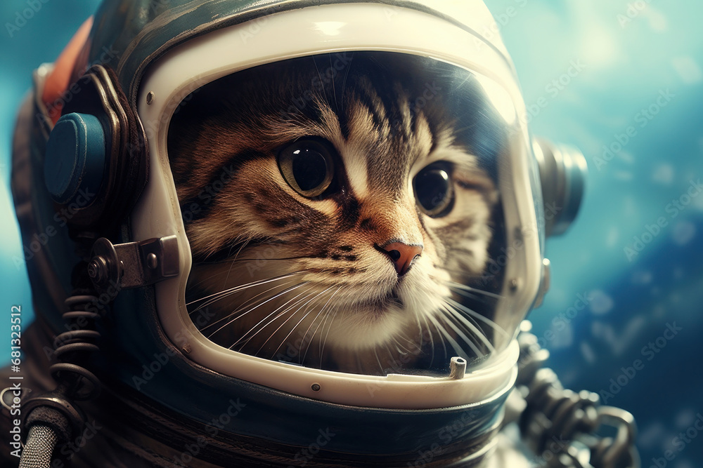 Interstellar kitty Cat dons astronaut spacesuit for a cosmic mission ...