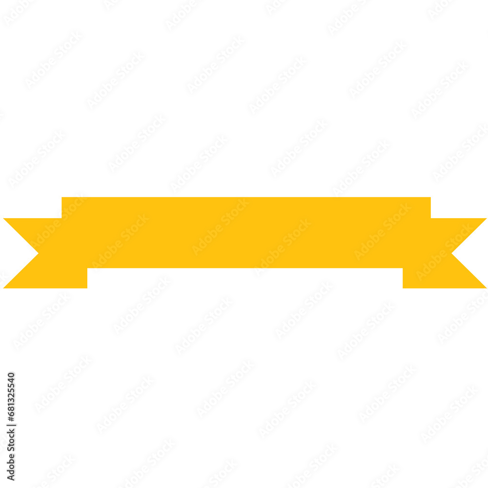 Digital png illustration of yellow banner with copy space on ...