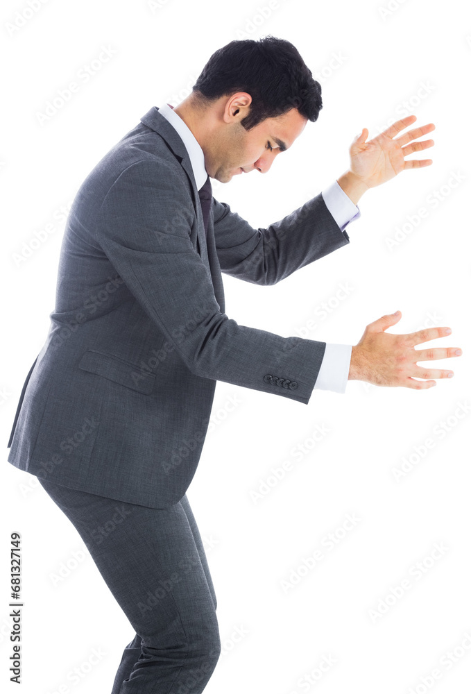 Digital png photo of biracial businessman standing on transparent ...