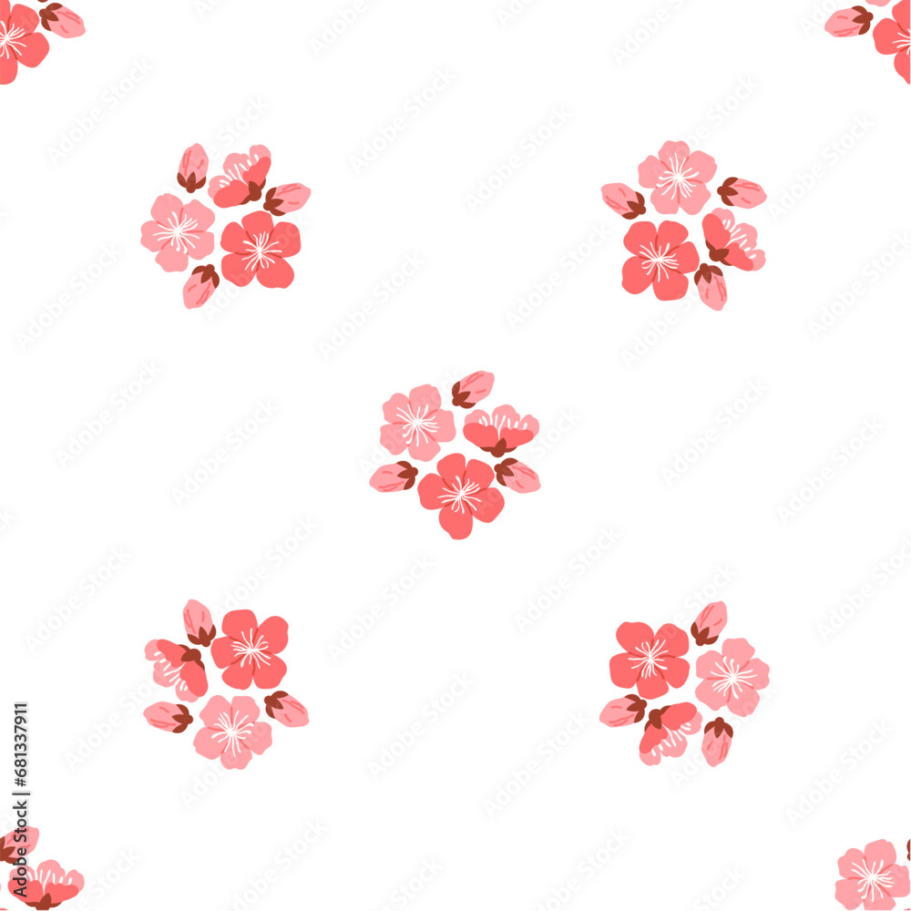 Sakura pattern vector illustration. The continual blooming sakura ...