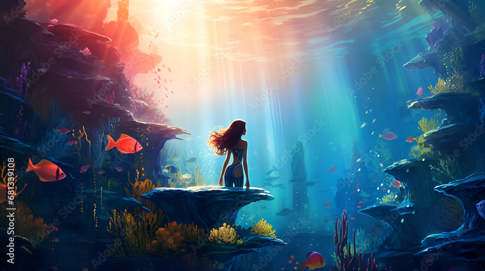 Enchanted Waterfall Grotto Game Art, Exploring the Depths: A Marine ...