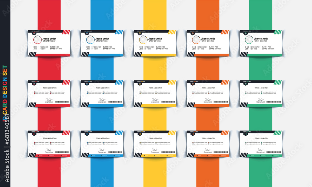 Corporate horizontal id card size template. Corporate horizontal id ...