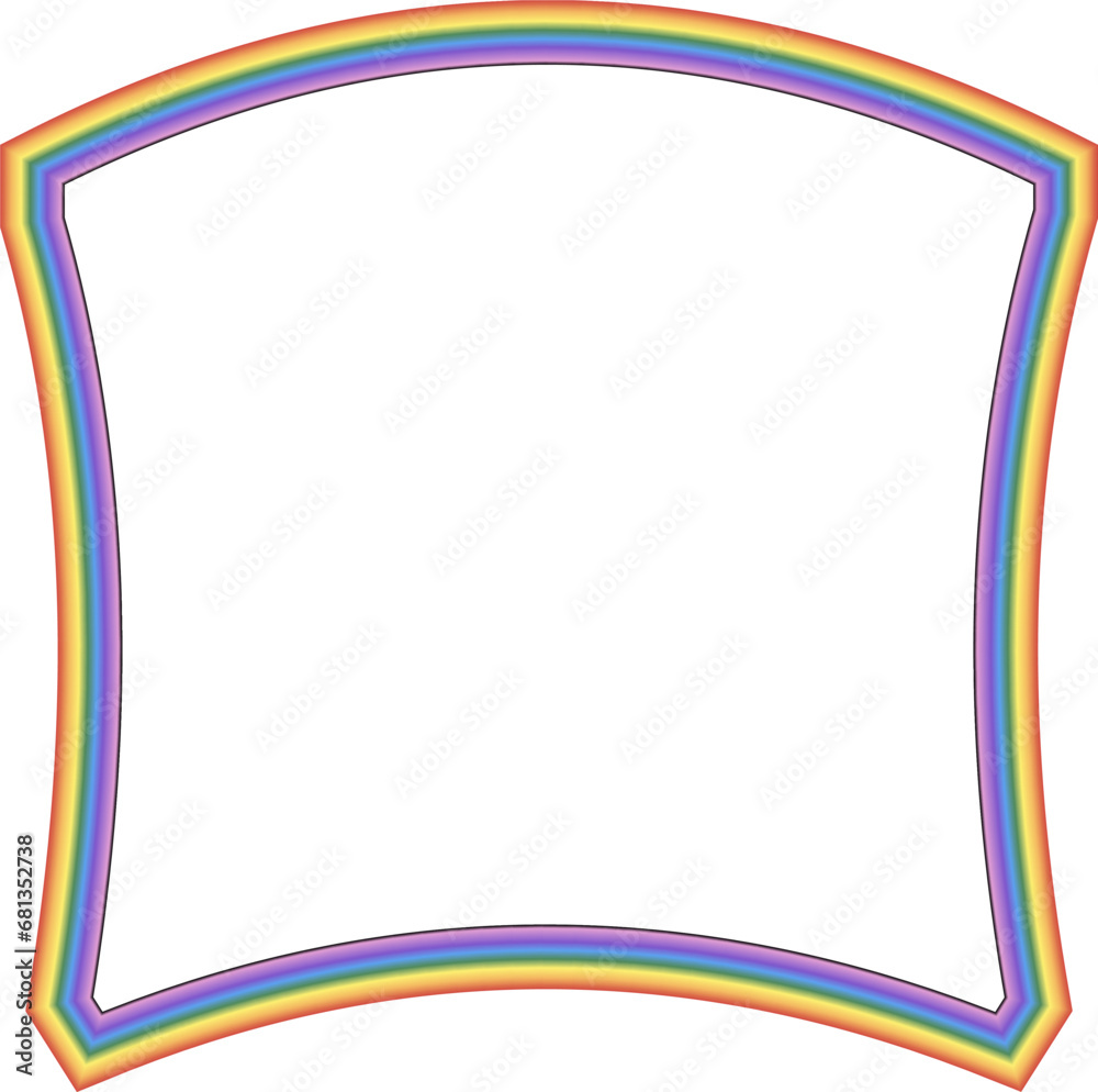 Rainbow frame Square shape vintage frames badges label frames banners ...