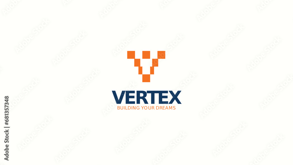 Vertex construction logo, Building construction logo, Real Estate logo ...