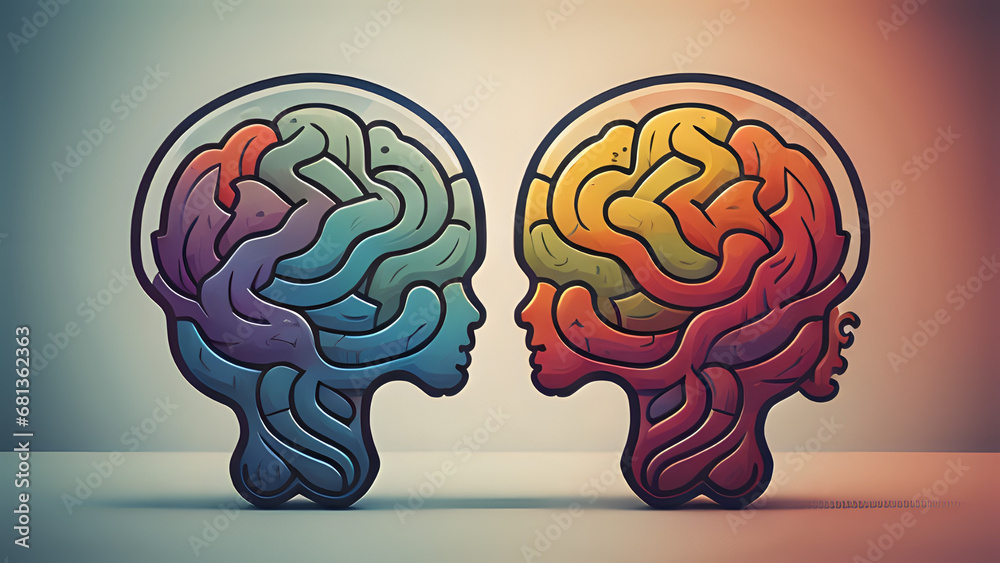 brain illustration, brain vector, Brain puzzle icon, Colorful ...